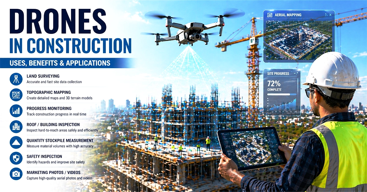 Drones In Construction: Uses, Benefits & Applications — CivilEngPro ...